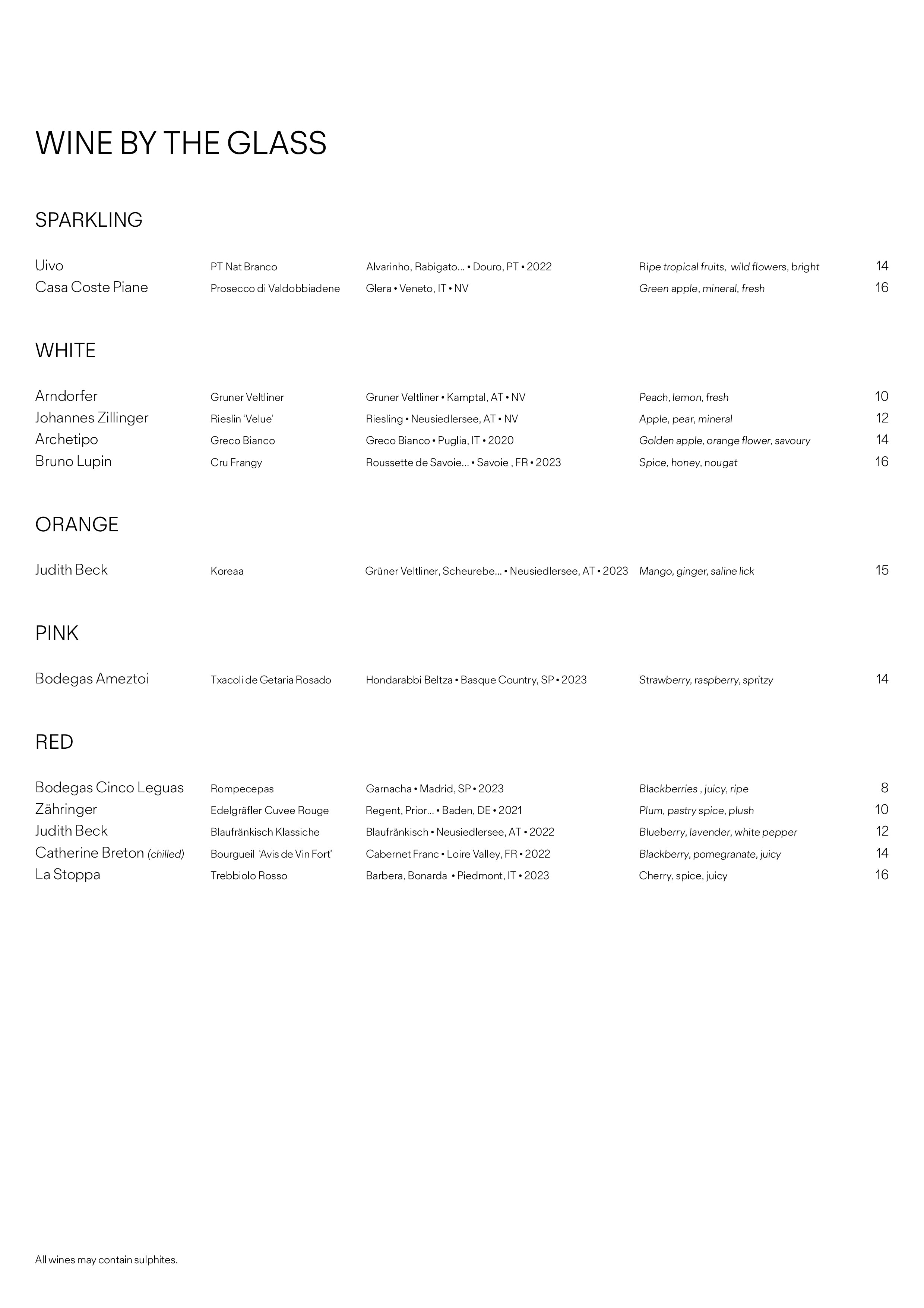 Menus – Note Dublin
