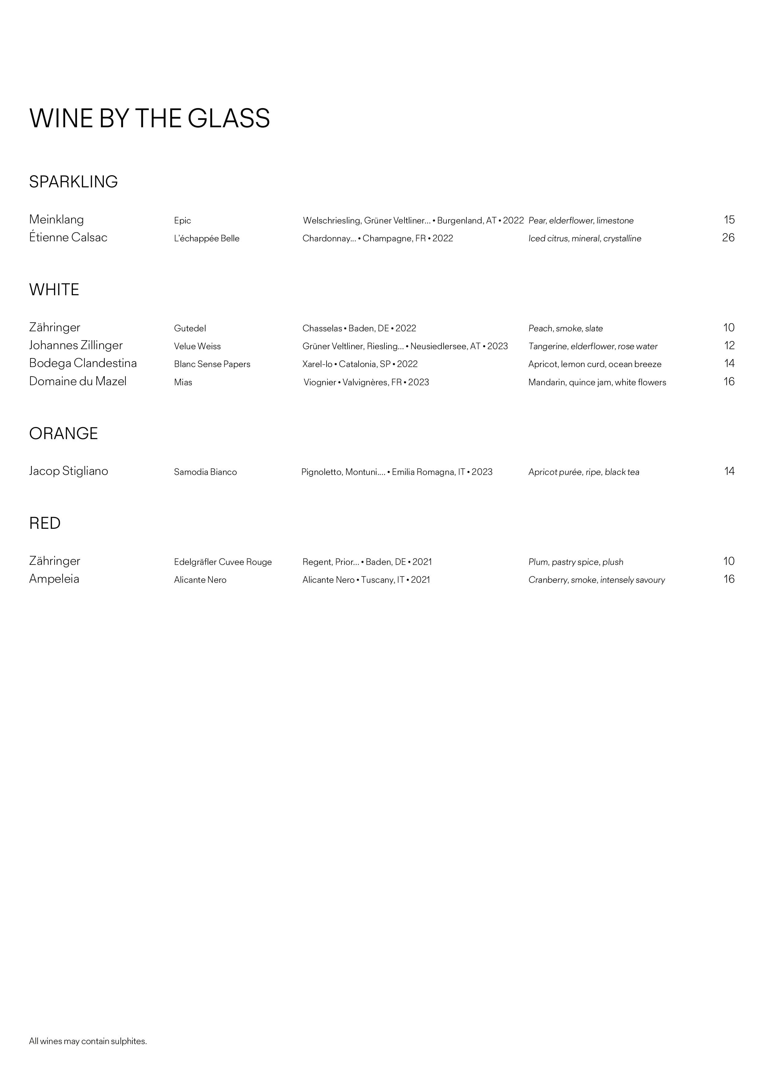 Menus – Note Dublin