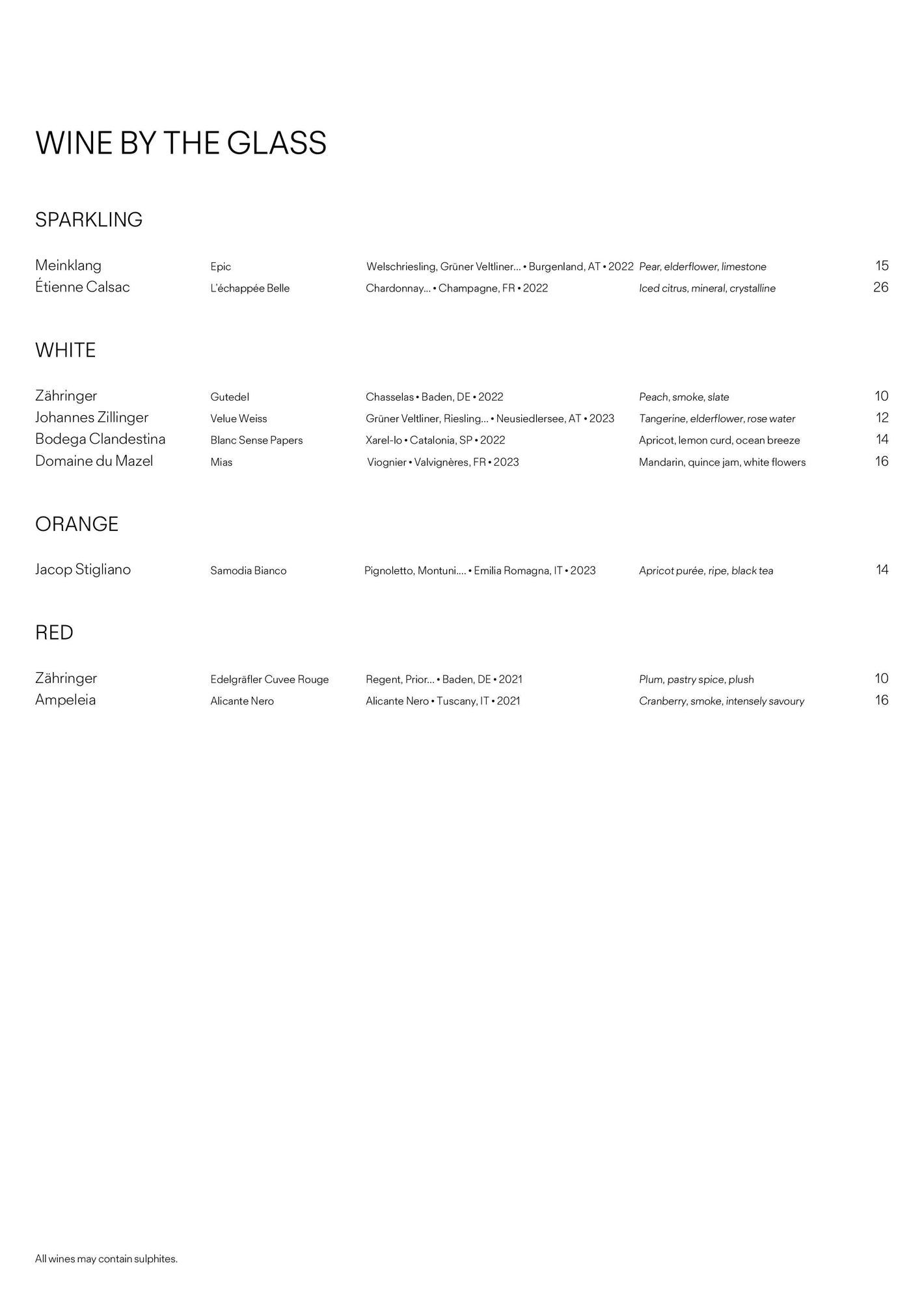 Menus – Note Dublin