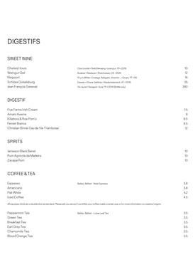 Menus – Note Dublin